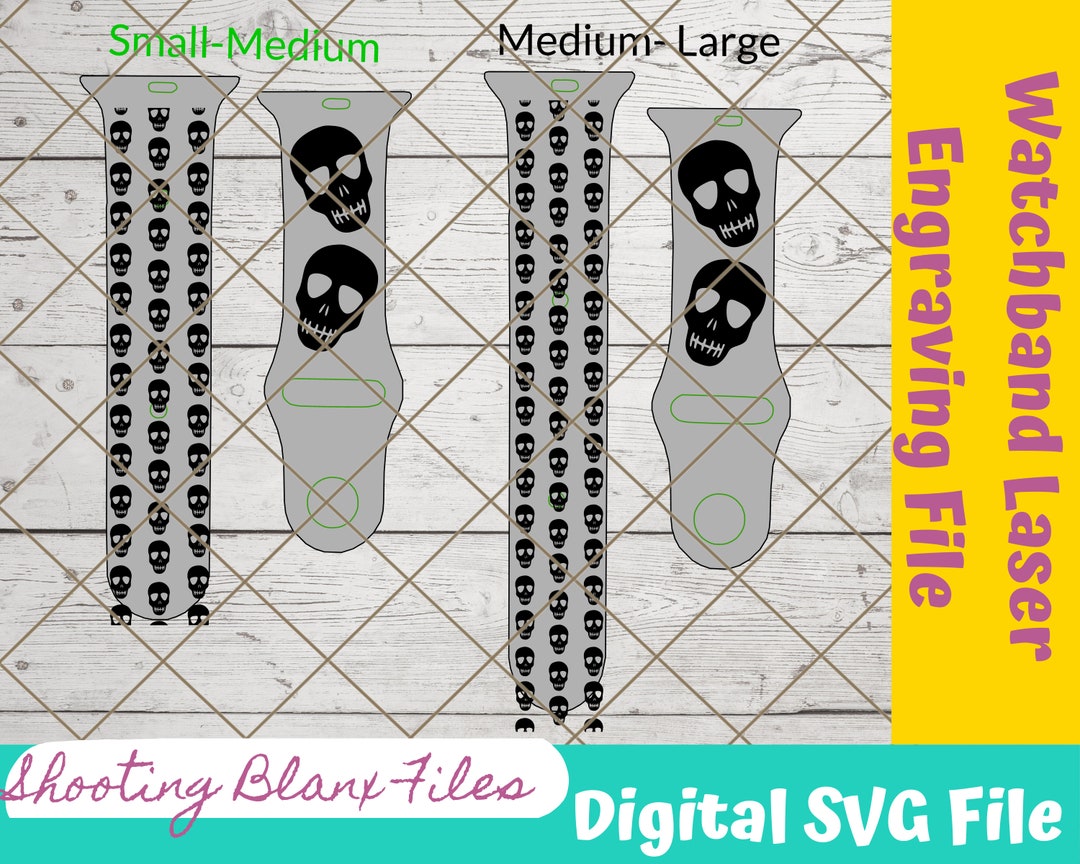 Skull Watch Band SVG File: Laser Engraved Design (digital Download) - Etsy