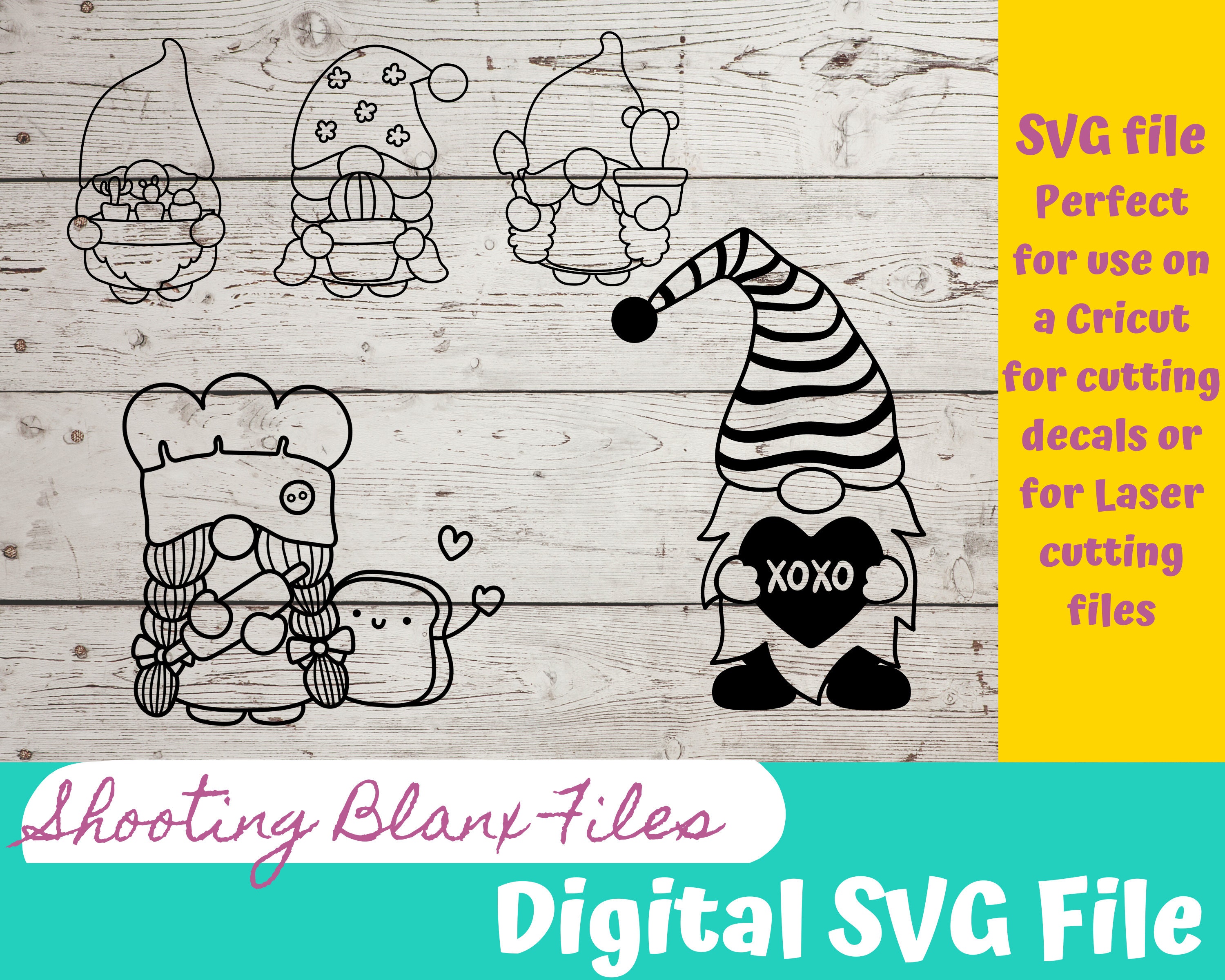 Gnome / Elf Bundle SVG Files Perfect for Cricut Cameo or - Etsy