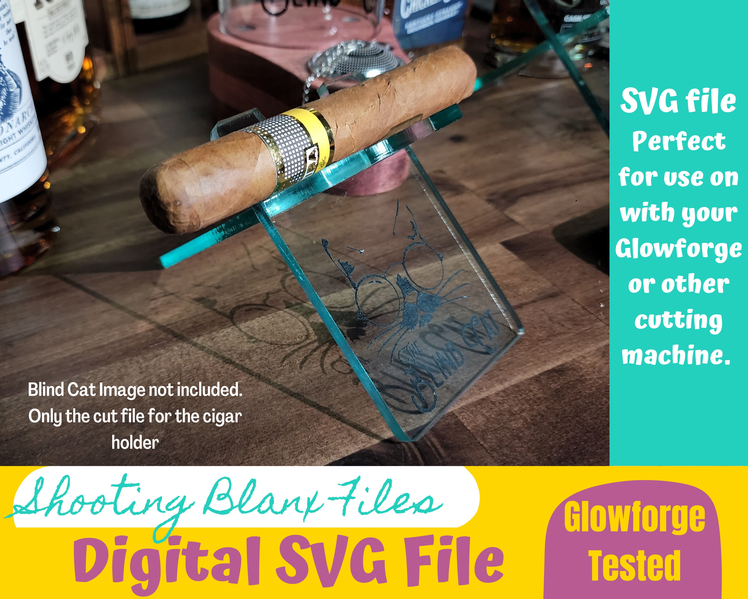 Cigar Holder SVG File Only Glowforge File, Cigar Bar, Home Bar, Bar ...