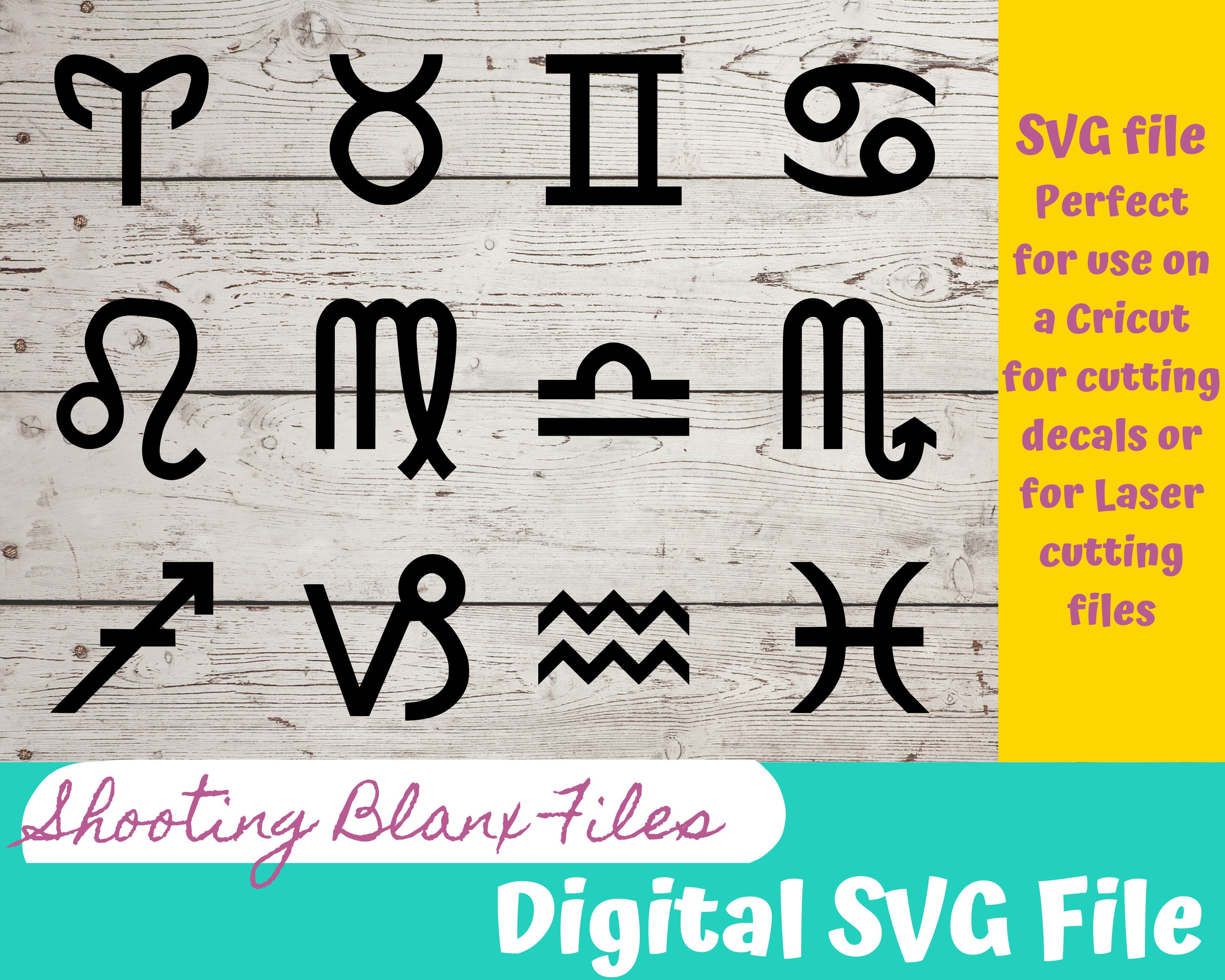 Zodiac Signs SVG File Perfect for Cricut Cameo or Silhouette - Etsy
