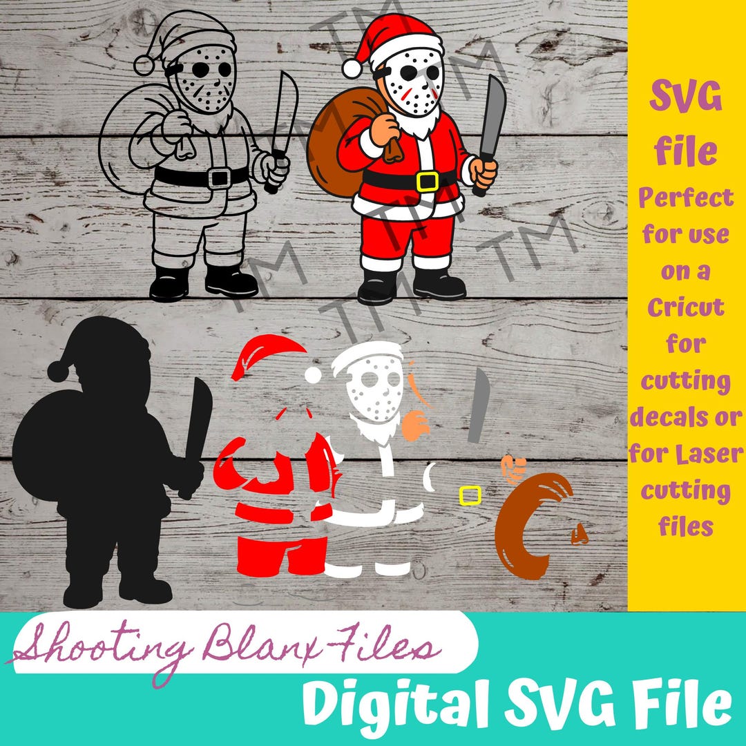 Layered Jason Santa Claus SVG – Horror Christmas Design for Cricut ...