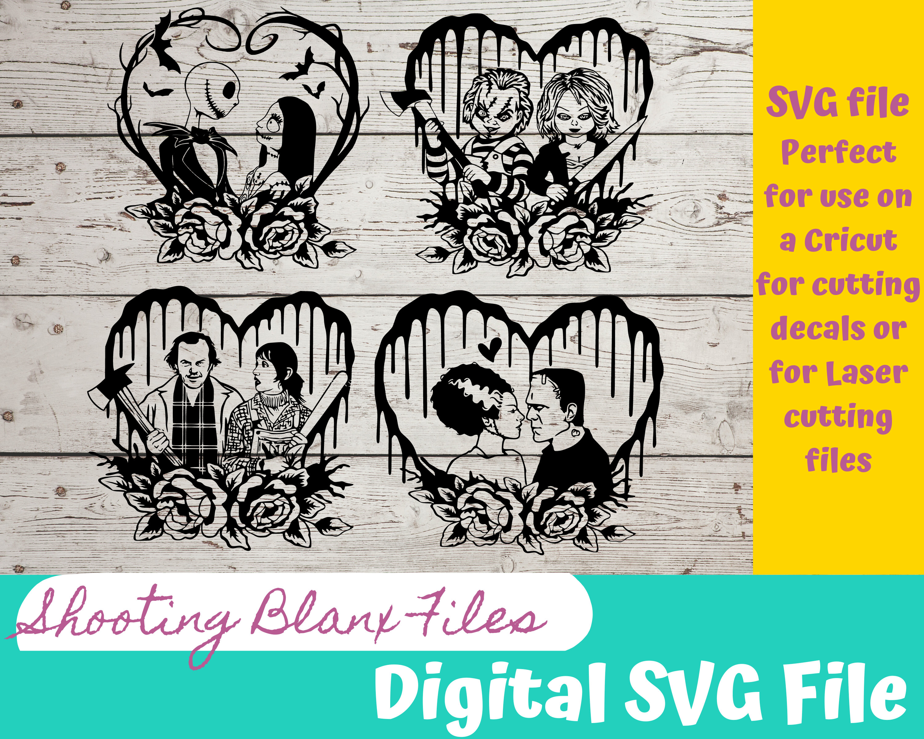 Horror Couples SVG Bundle File Perfect for Cricut Cameo or - Etsy