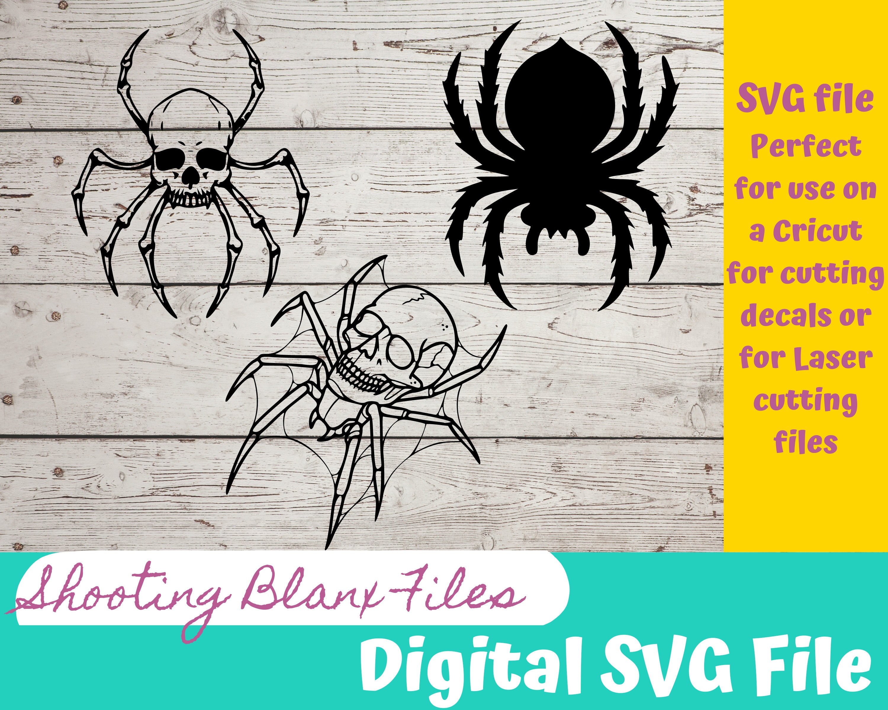 Horror Spiders SVG File for Cricut Laser Glowforge Scary - Etsy