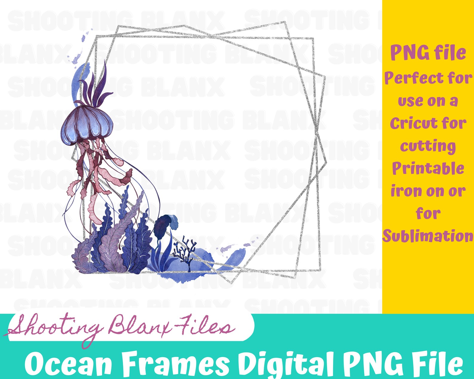 Ocean Frames: Sea Life PNG Clipart (digital Download) - Etsy