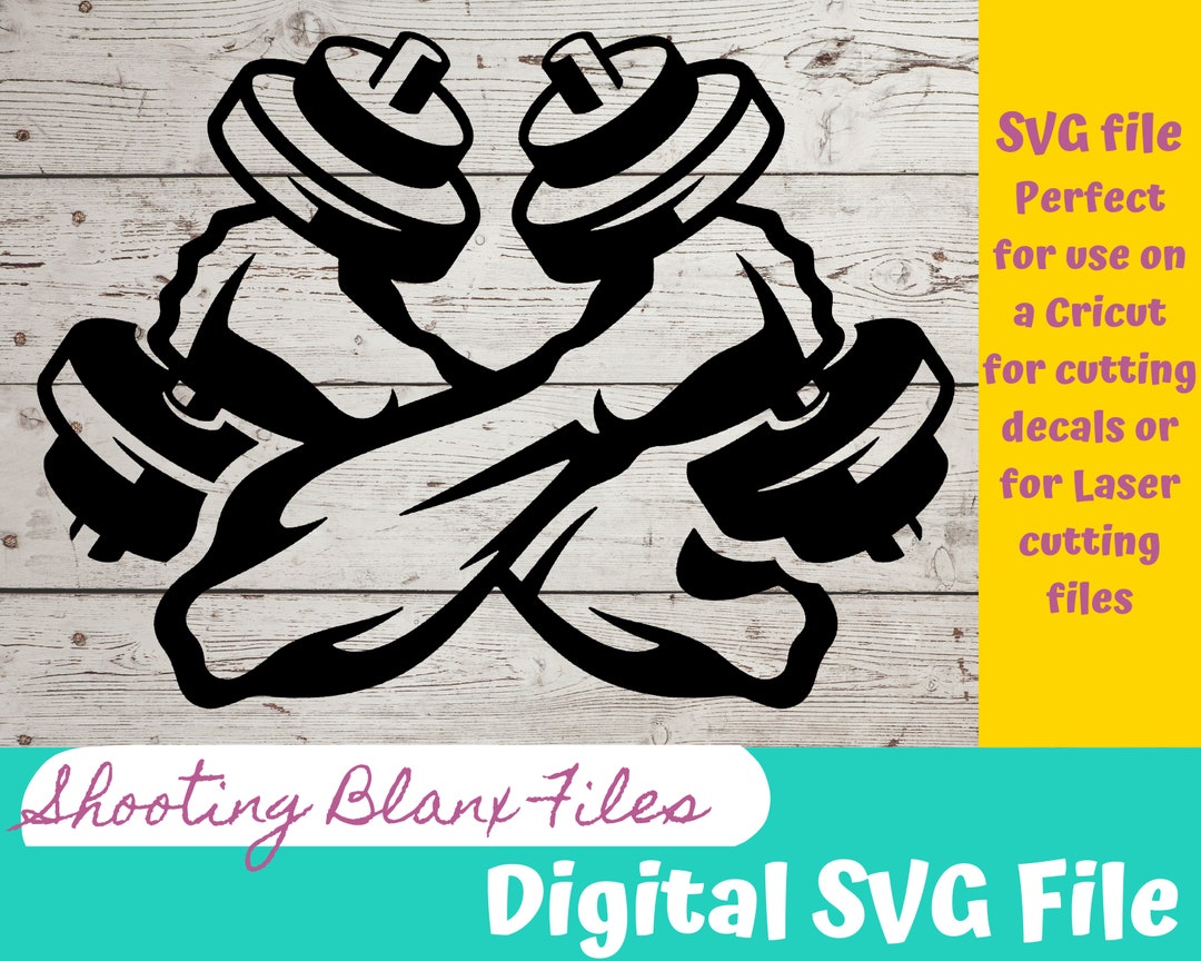 Dumbbell Arms Muscle SVG File: Cricut, Silhouette, Glowforge (digital ...