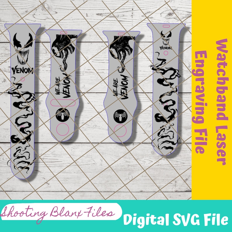 Venom Watch Band SVG File: Laser Engraved Alien Design - Etsy