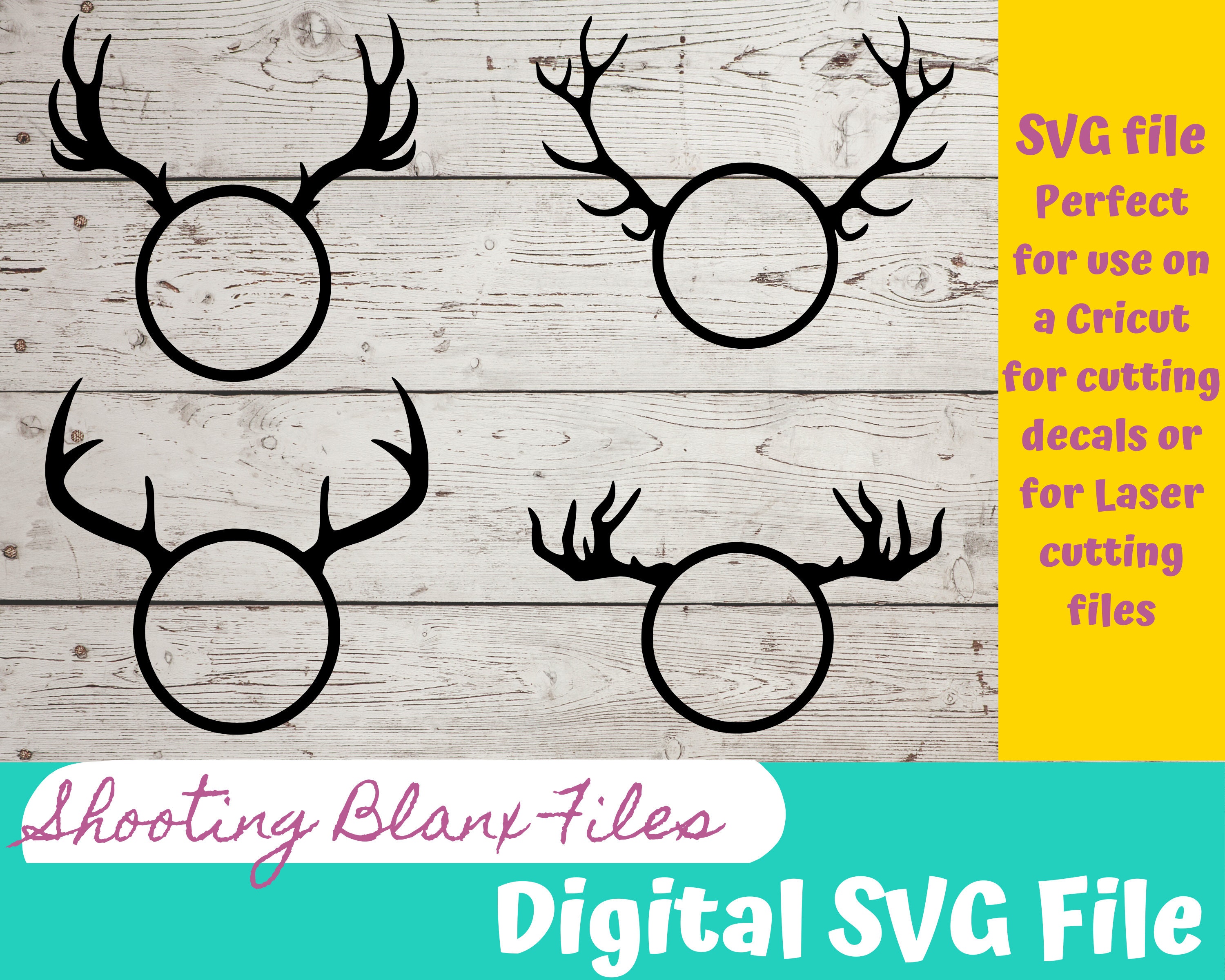 Antler Monogram SVG Files for Cricut Laser Engraving - Etsy