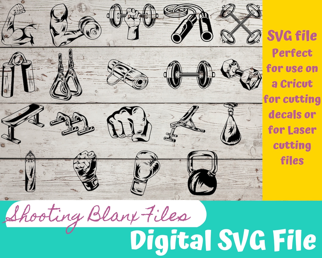Workout SVG Bundle File Perfect for Cricut, Cameo, or Silhouette Also ...