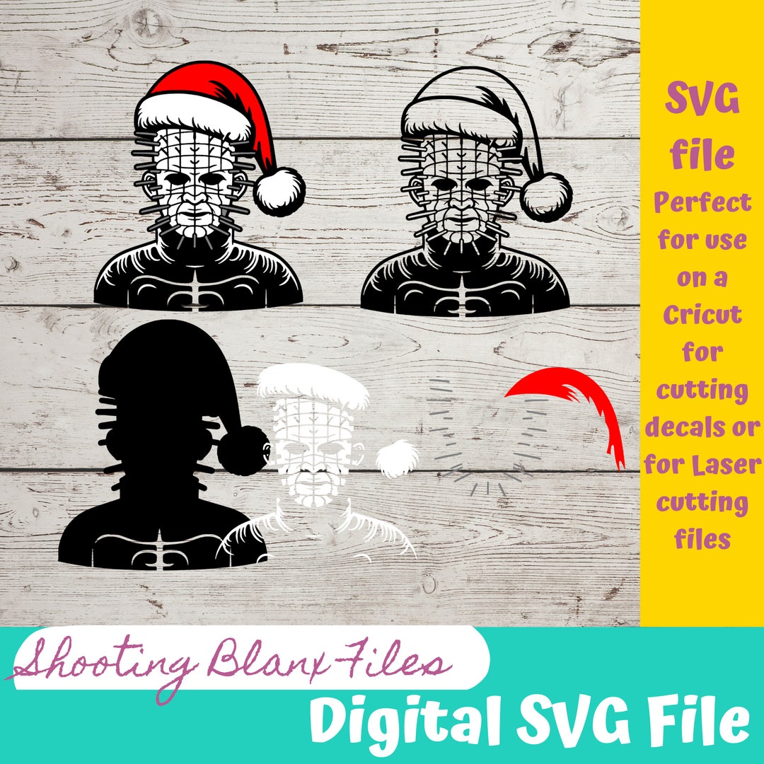 Pinhead Hellraiser Horror Christmas Theme Wearing a Santa Hat - Etsy