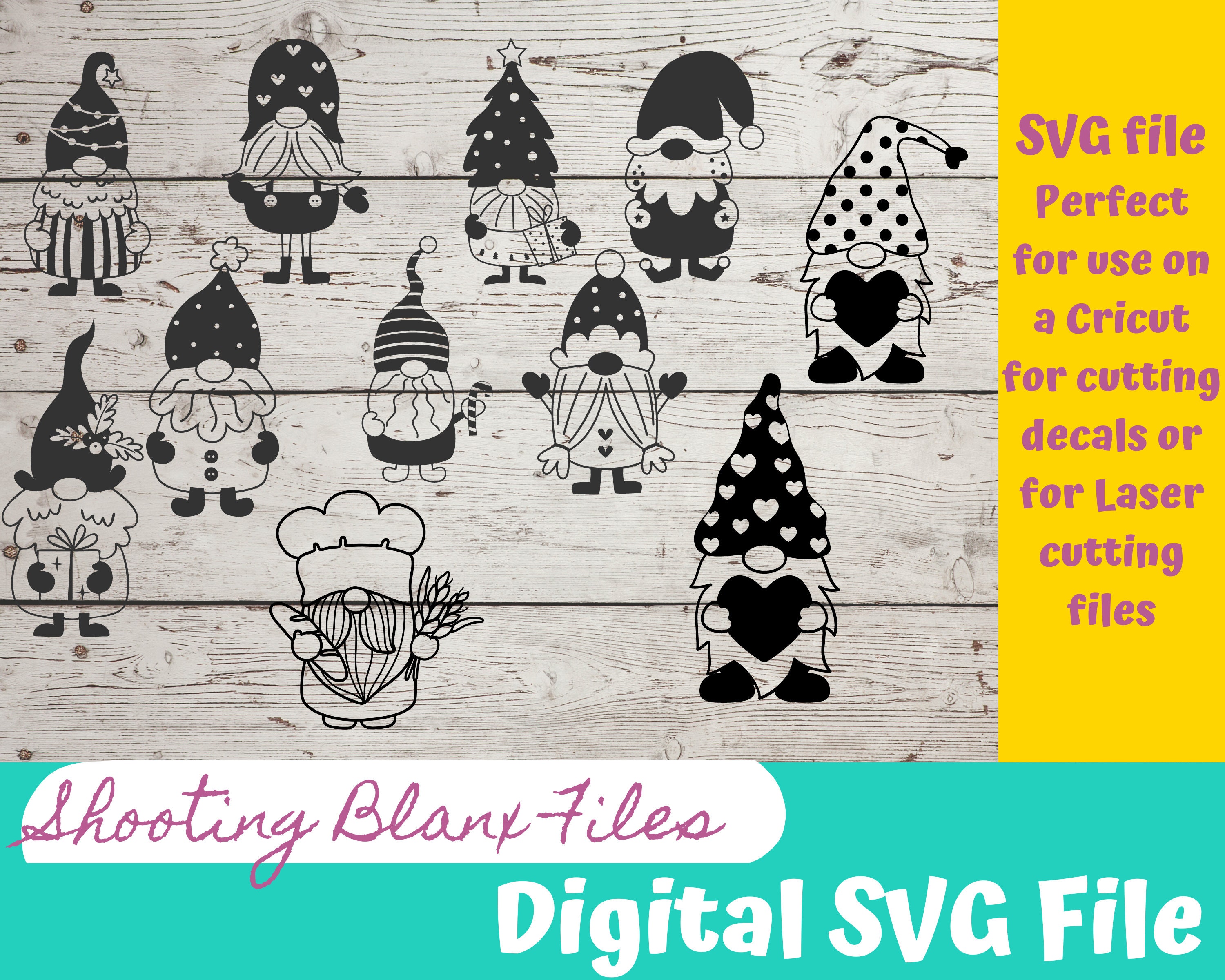 Gnome / Elf Bundle SVG Files Perfect for Cricut Cameo or - Etsy