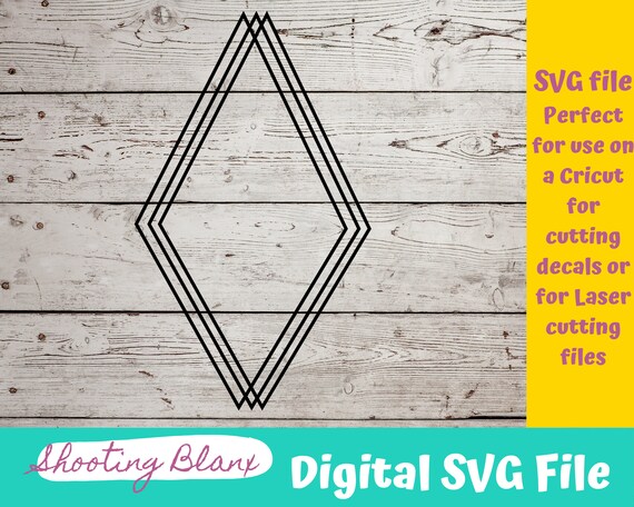 Diamond Line Shaped Frame SVG File Perfect for Cricut Cameo | Etsy