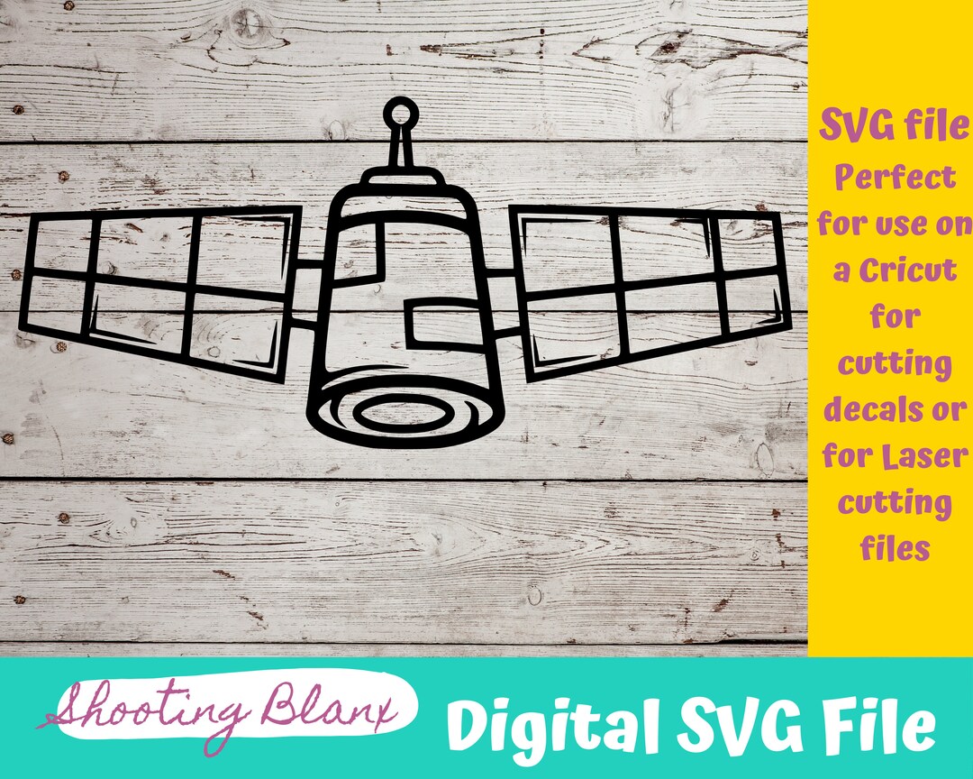 Outer Space Satellite SVG File: Cricut, Cameo, Glowforge (digital ...