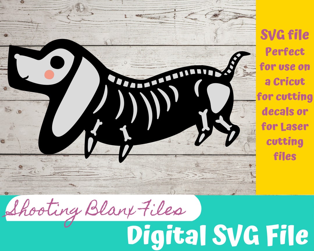 Dog Skeleton SVG File: Halloween Cricut & Glowforge Ready (digital ...