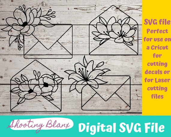 Flower Envelopes SVG Bundle File Perfect for Cricut Cameo or | Etsy