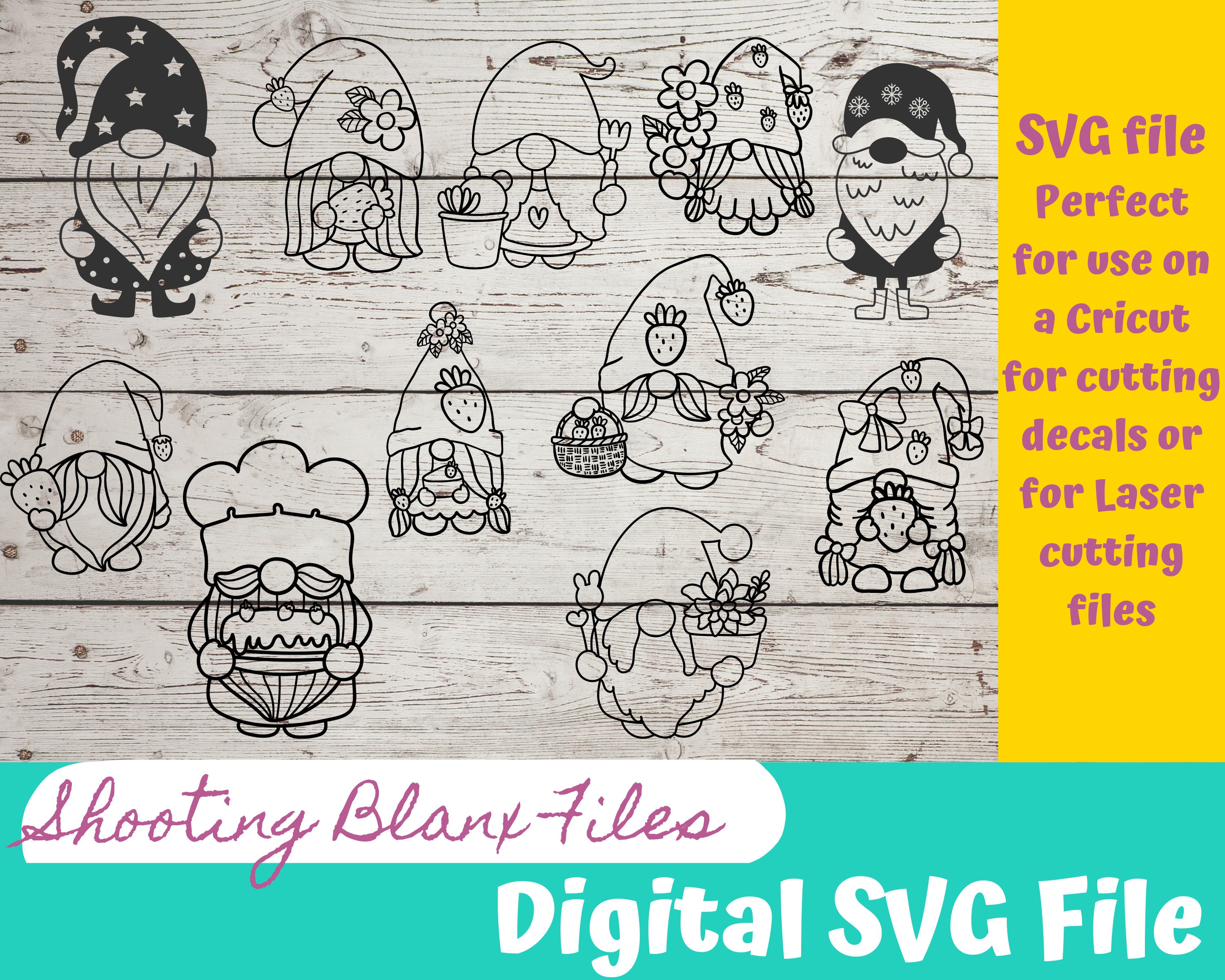 Gnome / Elf Bundle SVG Files Perfect for Cricut Cameo or - Etsy