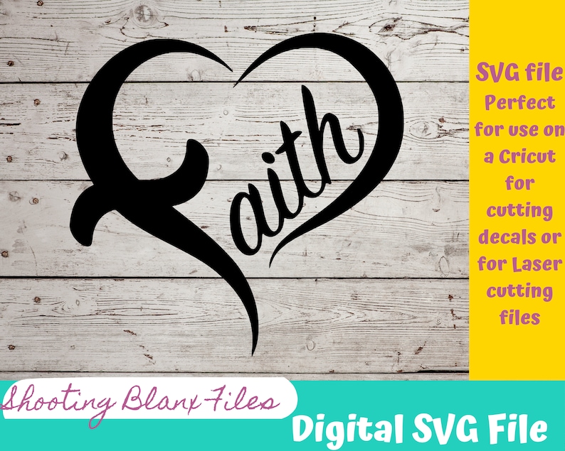 Faith Heart SVG File Perfect for Cricut Cameo or Silhouette - Etsy