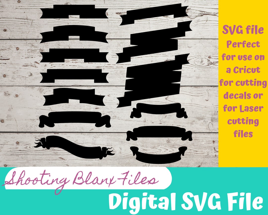 Banner Scrolls SVG Bundle File Perfect for Cricut, Cameo, or Silhouette ...
