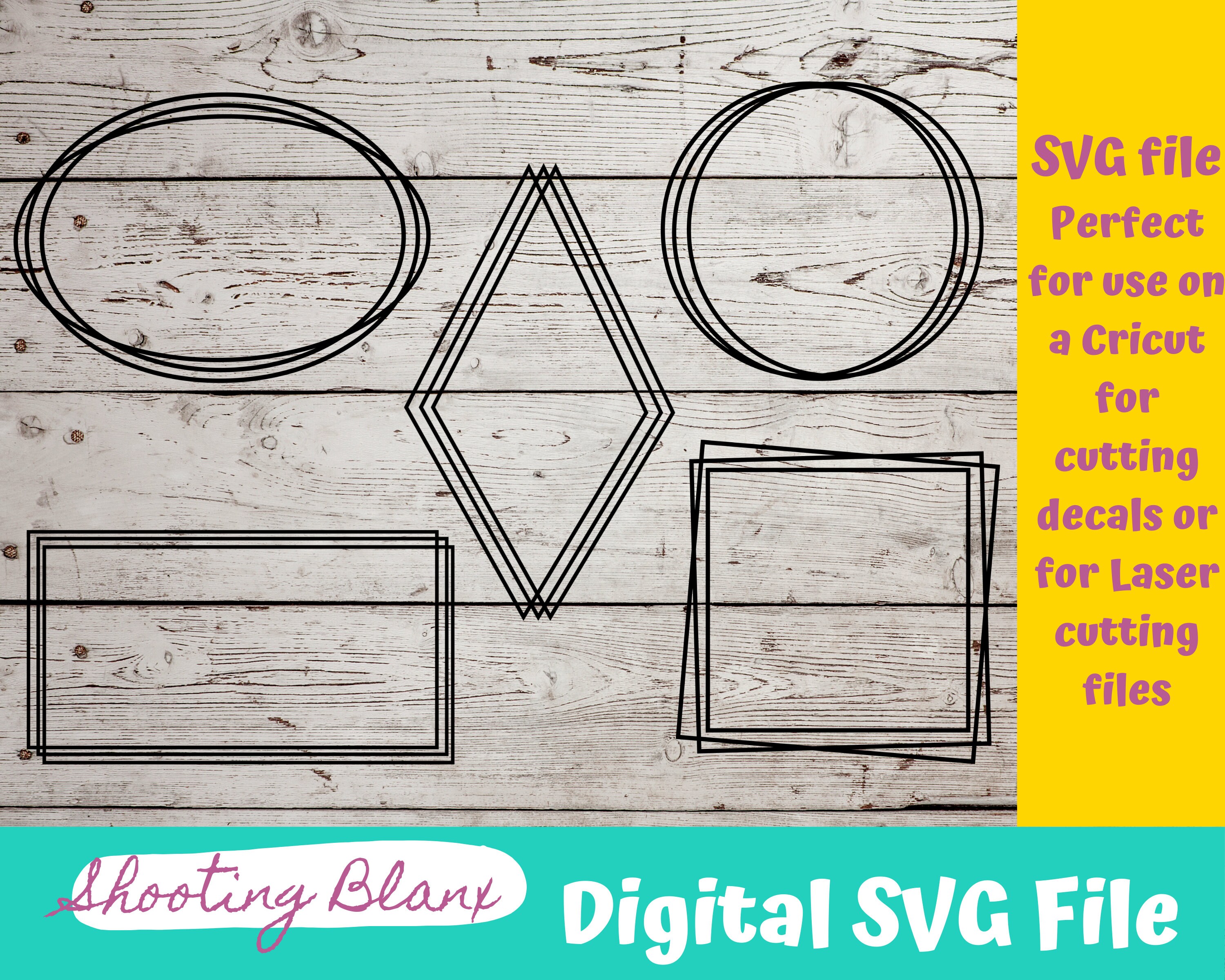 Line Shaped Frame Bundle SVG Files Perfect for Cricut Cameo - Etsy