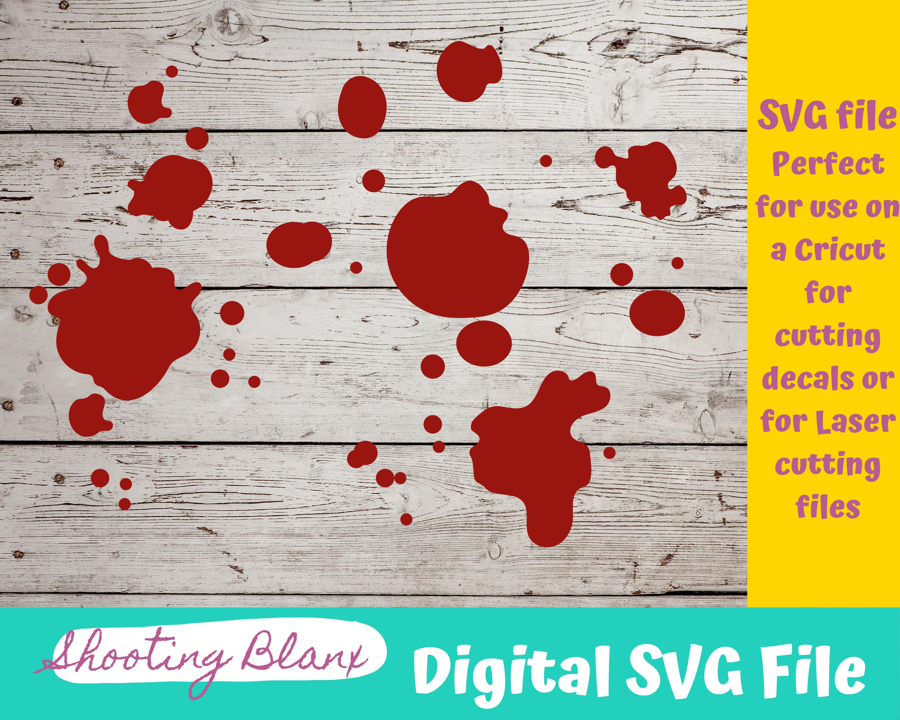 Blood Splatter Bundle SVG Files Perfect for Cricut Cameo or - Etsy