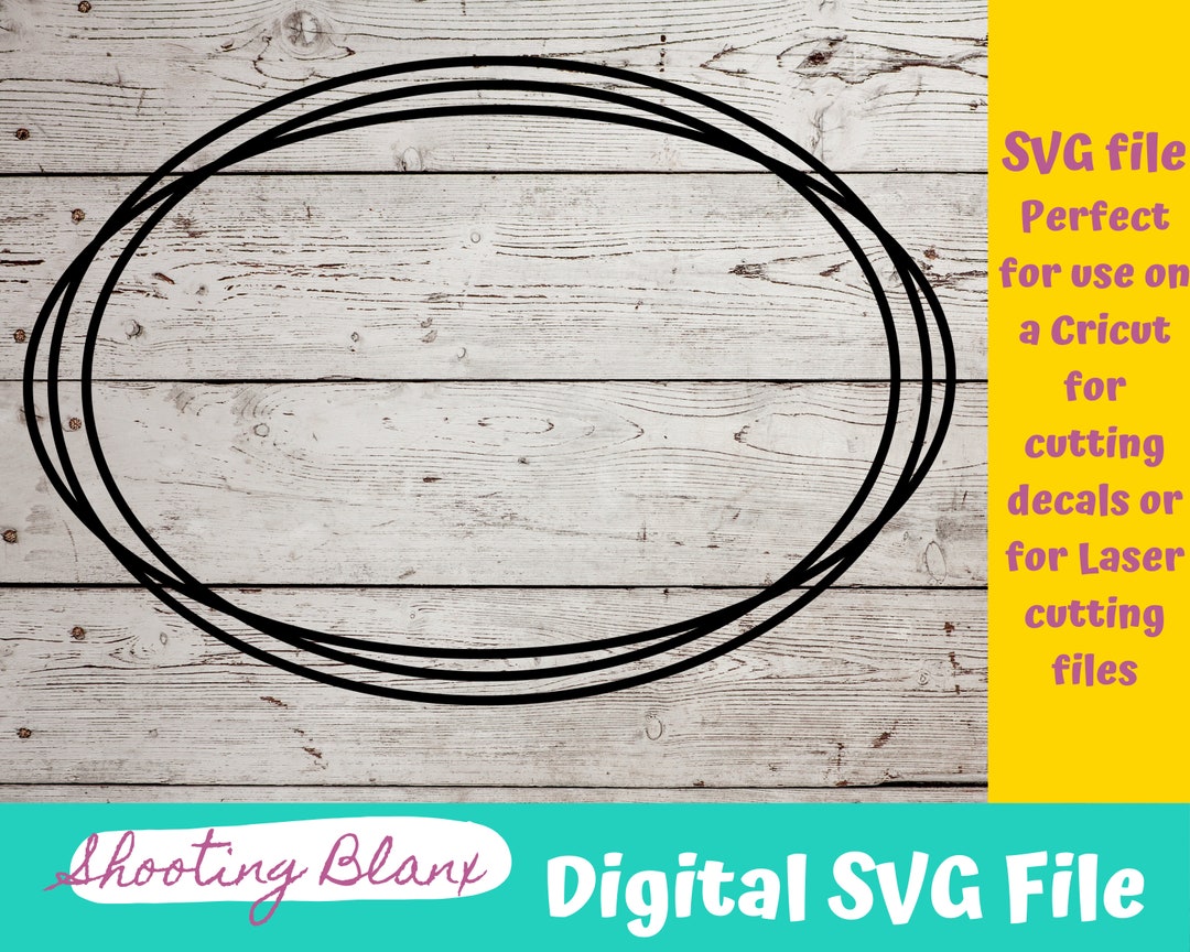 Oval Line Shaped Frame SVG File Perfect for Cricut, Cameo, or ...