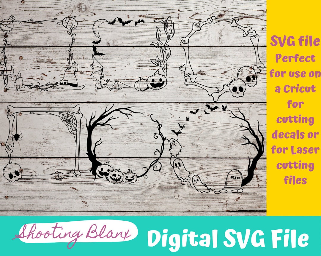 Halloween Frame Bundle SVG Files Perfect for Cricut, Cameo, or ...