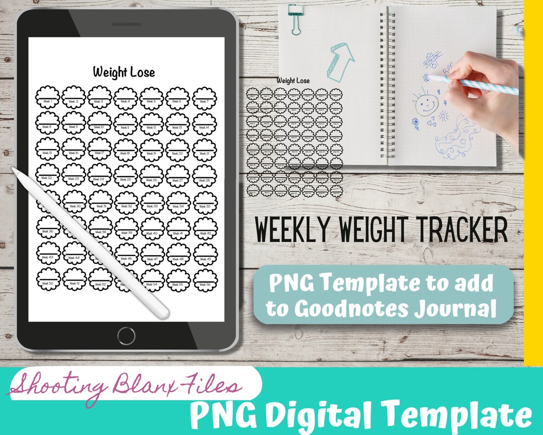 Weekly Weight Loss Tracker / Year at a Glance Tracker / Weight Loss ...
