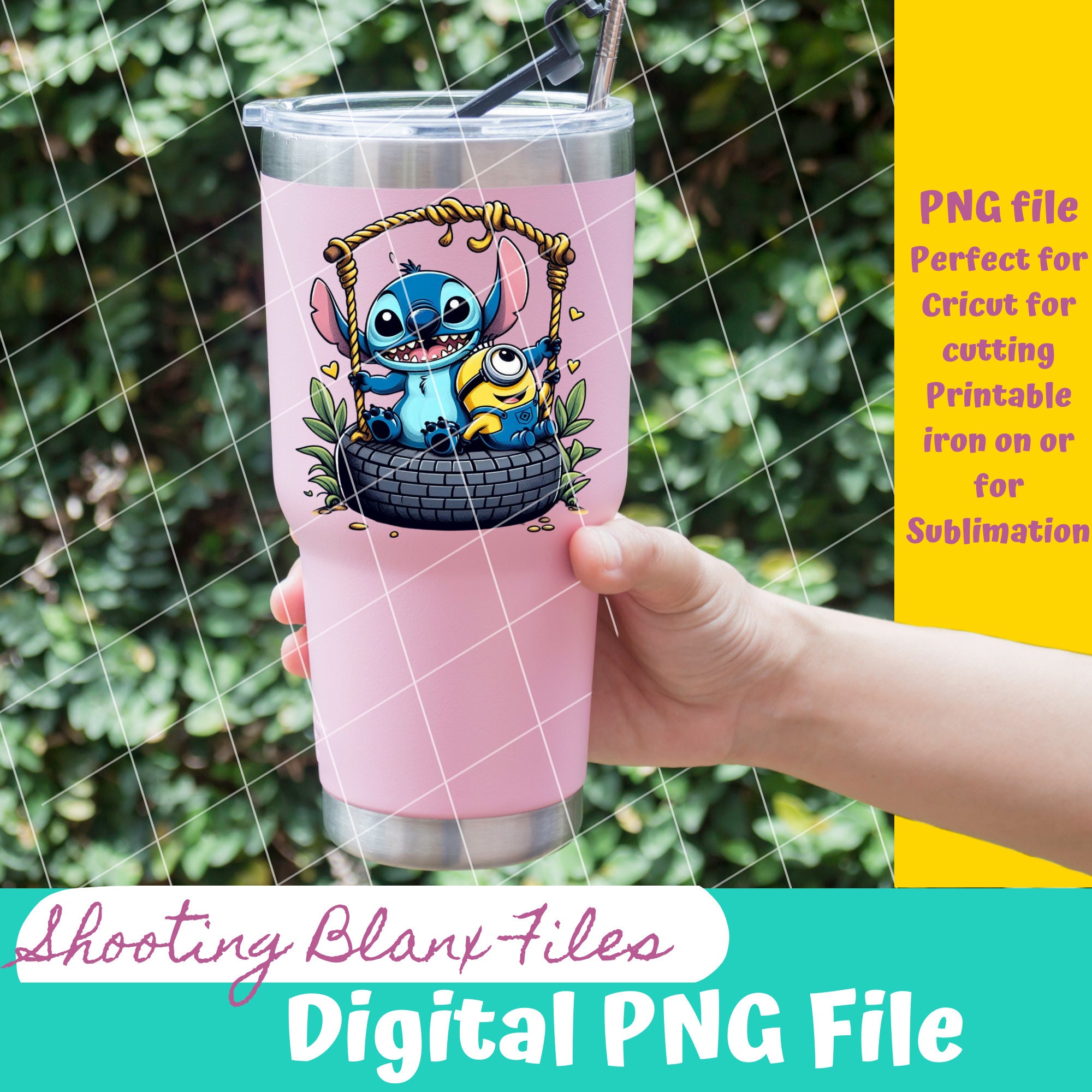 Stitch and Friend Tire Swing PNG: Summer Sublimation Design (digital ...