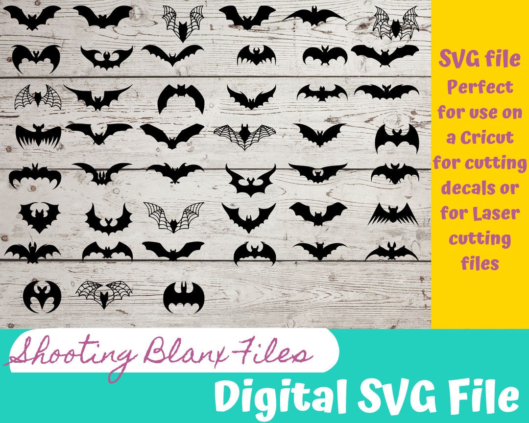 Bats Bundle SVG File for Cricut and Laser Engraving Glowforge, Scary ...