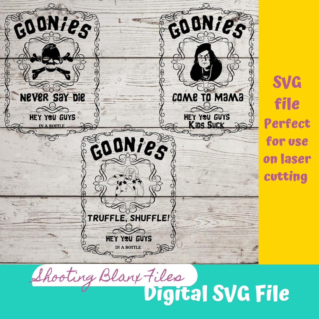 Goonies Whiskey Flask Labels SVG: Halloween Cut File (digital File) - Etsy