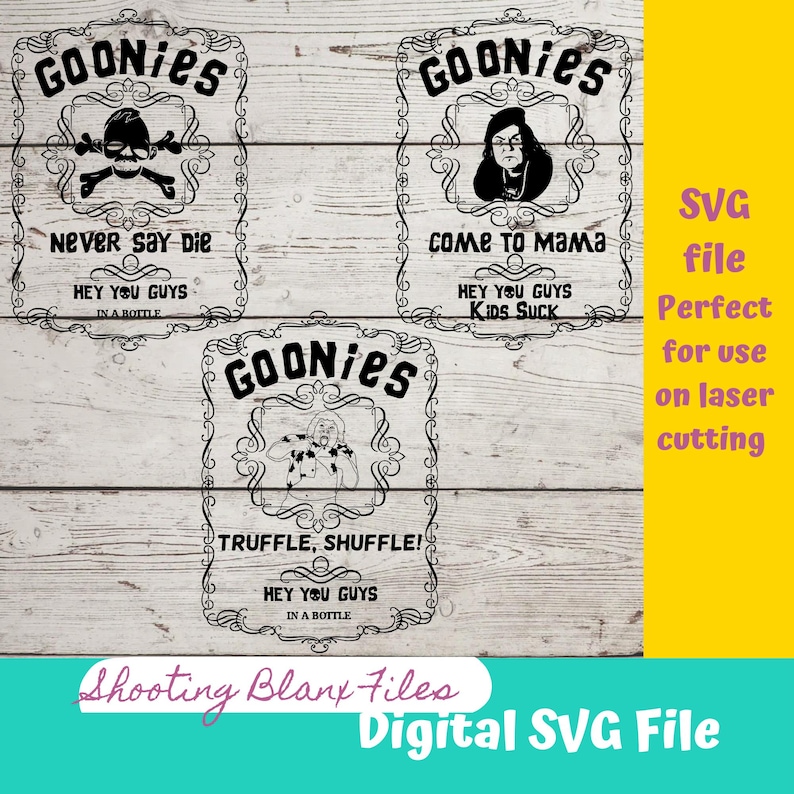 Goonies Whiskey Flask Labels SVG: Halloween Cut File (digital File) - Etsy