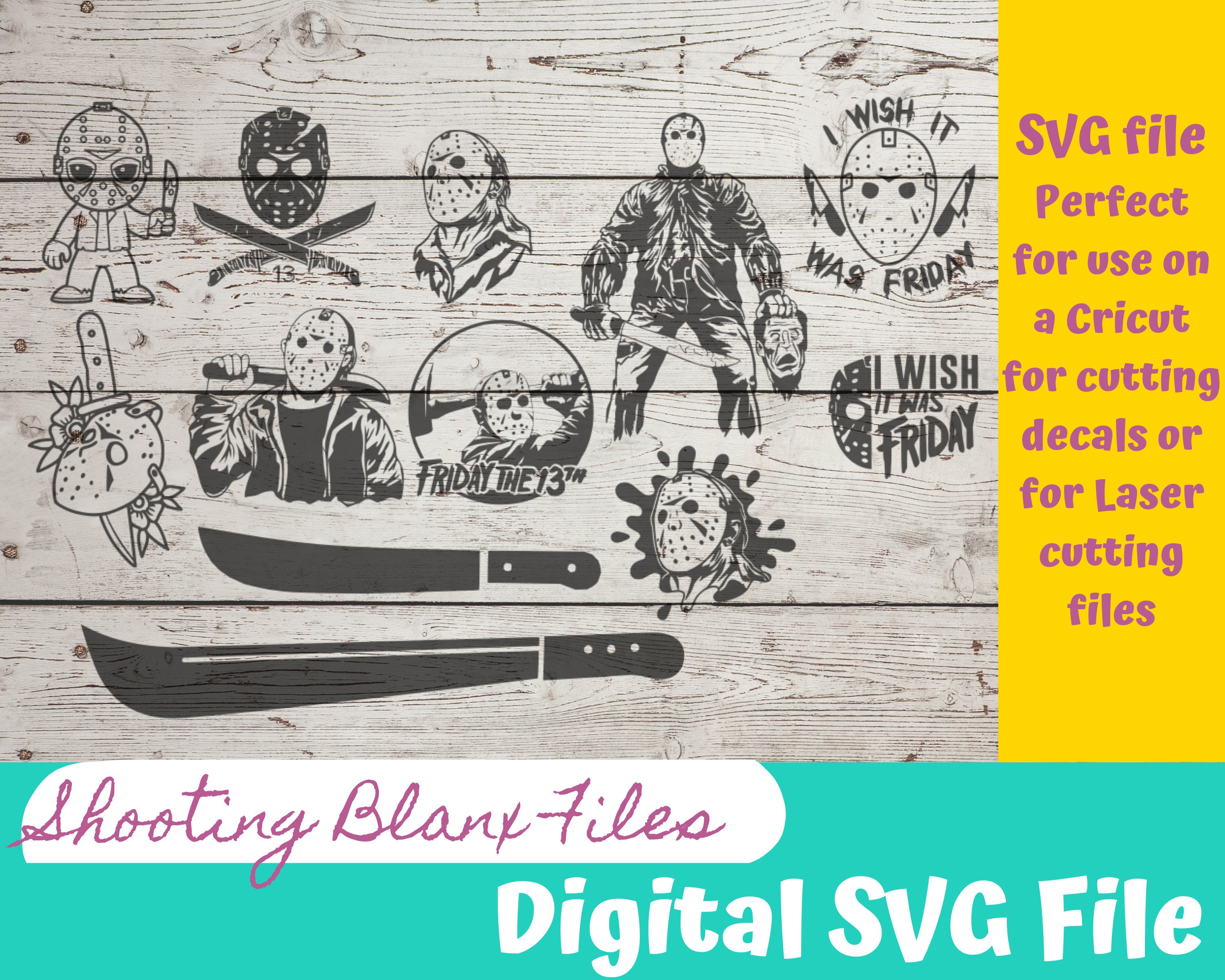 Jason Friday the 13th SVG Bundle: Horror Movie Decals (digital Download ...