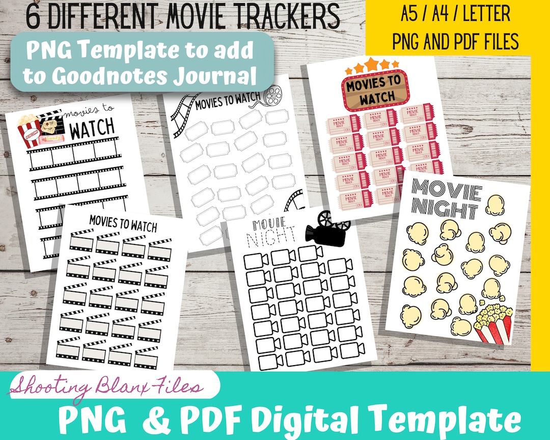 Movie Journal 6 Different Template/ Movie Tracker / Digital Tracker ...