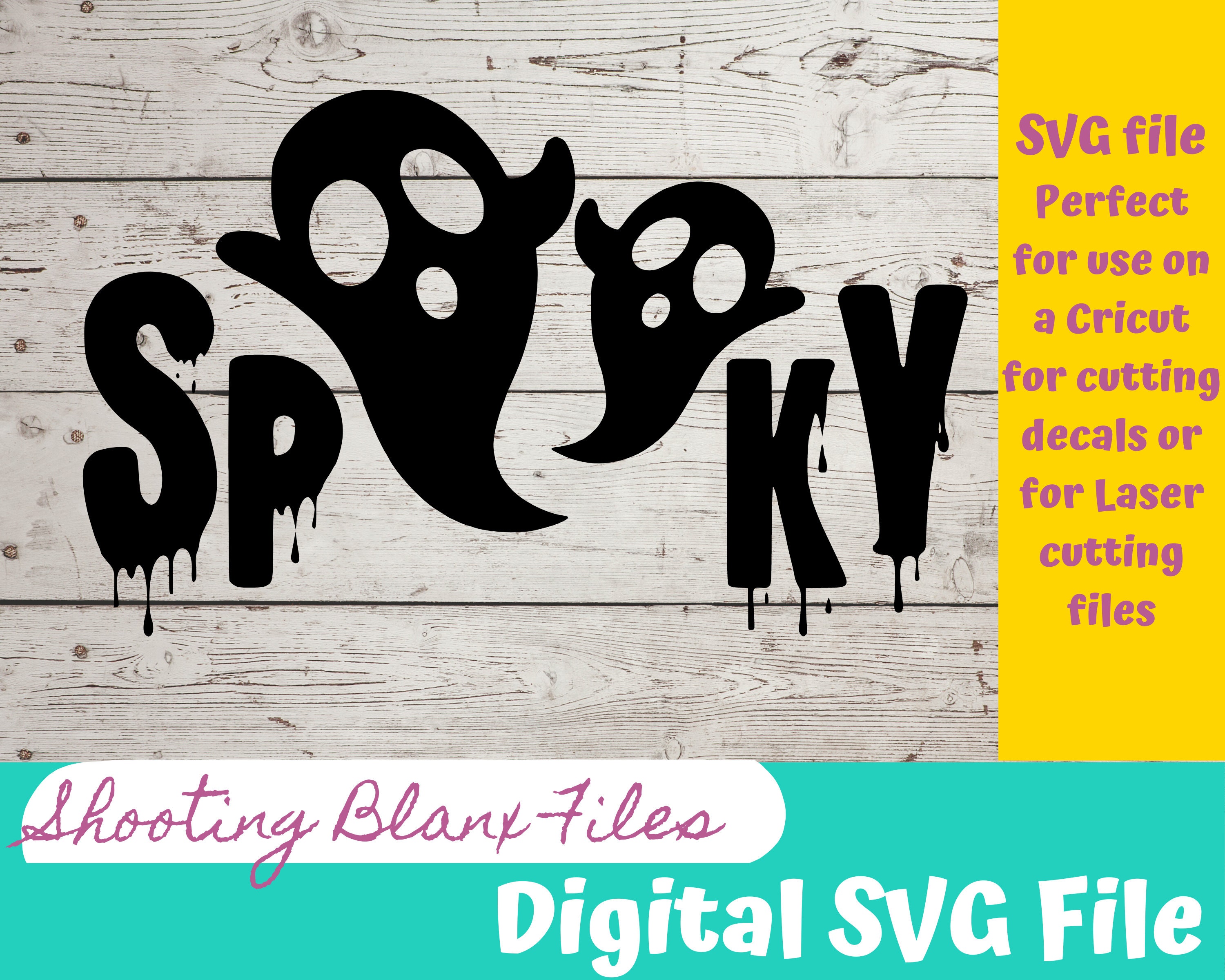 Spooky Ghost SVG File for Cricut Laser Engraving Glowforge - Etsy