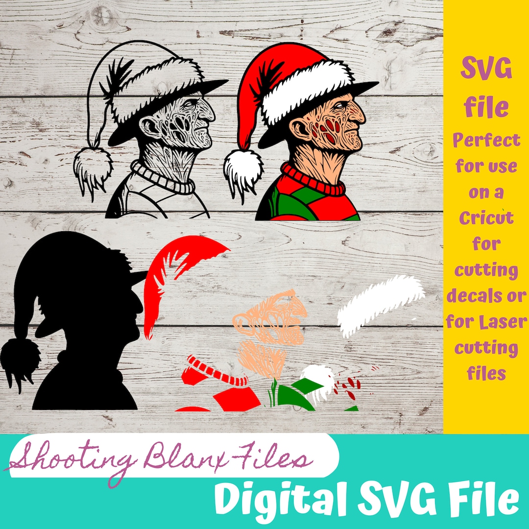 Freddy Krueger Horror Christmas Theme Wearing a Santa Hat - Etsy