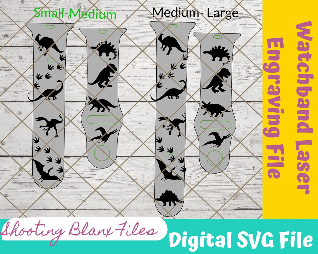 Dinosaur Watch Band SVG File: Laser Engraved Jurassic Design - Etsy