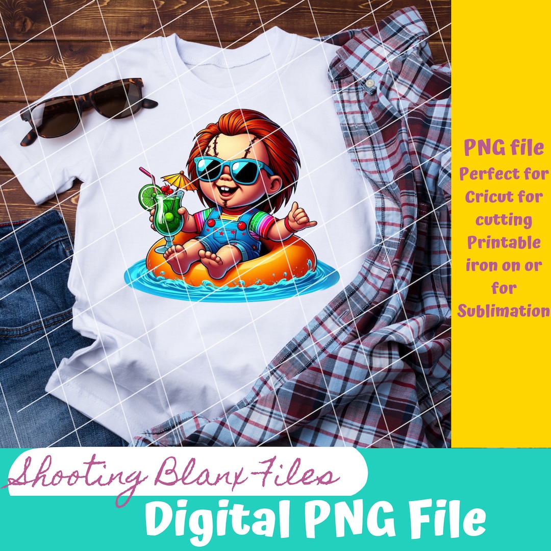 Chucky in a Water Floaty, Summer, PNG File, DIGITAL File ONLY, Sticker ...