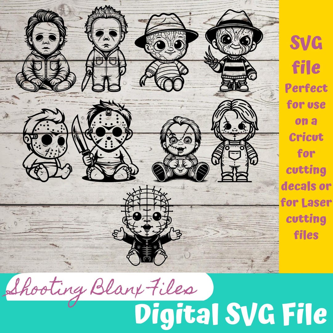 Baby Horror Characters SVG: Halloween Cut File (digital File) - Etsy
