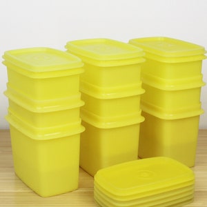 Vintage Tupperware Yellow Storage Containers W/ Lids, Tupperware 1243 ...