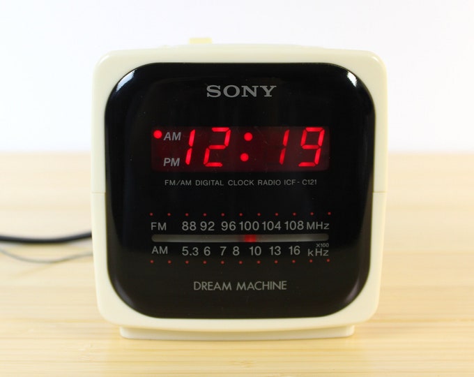Vintage Sony Dream Machine White Cube Clock FM/AM Radio ICF-C120 - Etsy