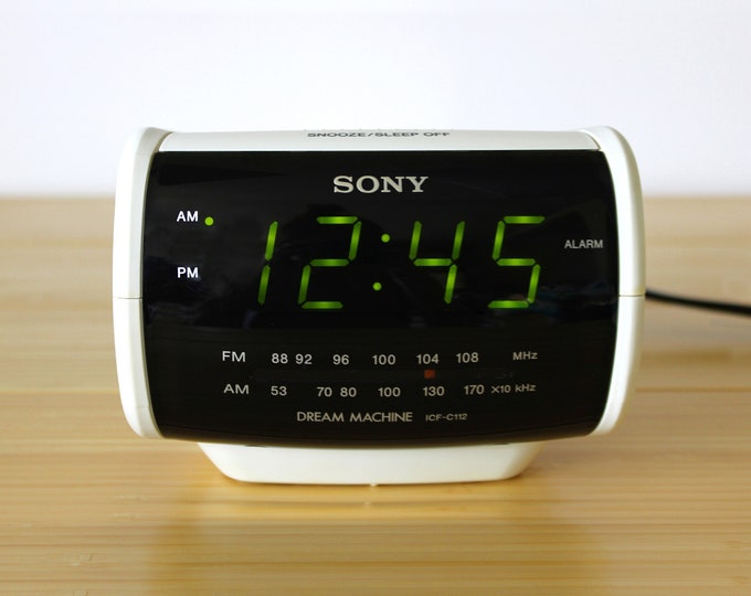 Vintage Sony Dream Machine Digital Clock Radio ICF-C112 With Green LED ...