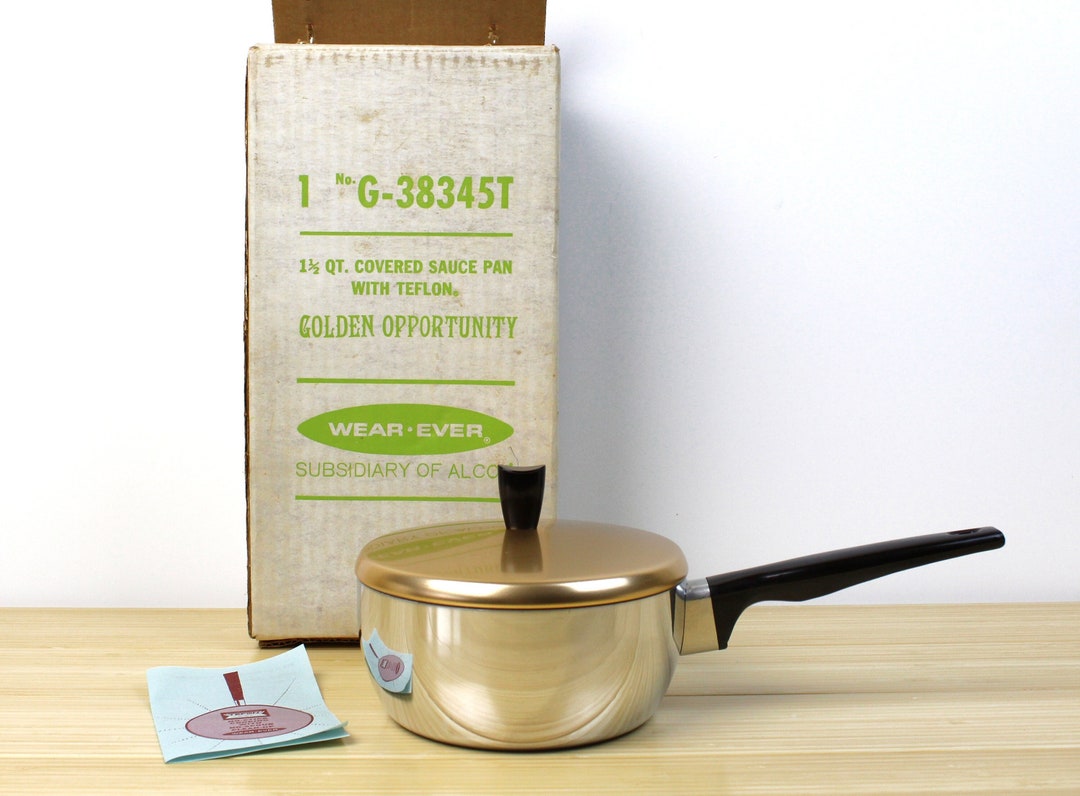 Vintage NEW 1970's Wear Ever MCM Sauce Pan Cooking Pot W/ Copper Tone ...