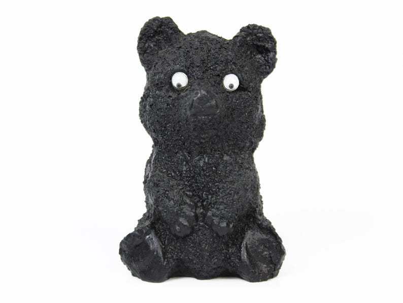Vintage 1970s Black Bear Figurine, Appalachian Coal Style, Rustic ...