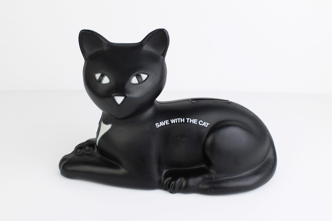 Vintage 1981 Black Cat Bank for Eveready Batteries by Union Carbide ...