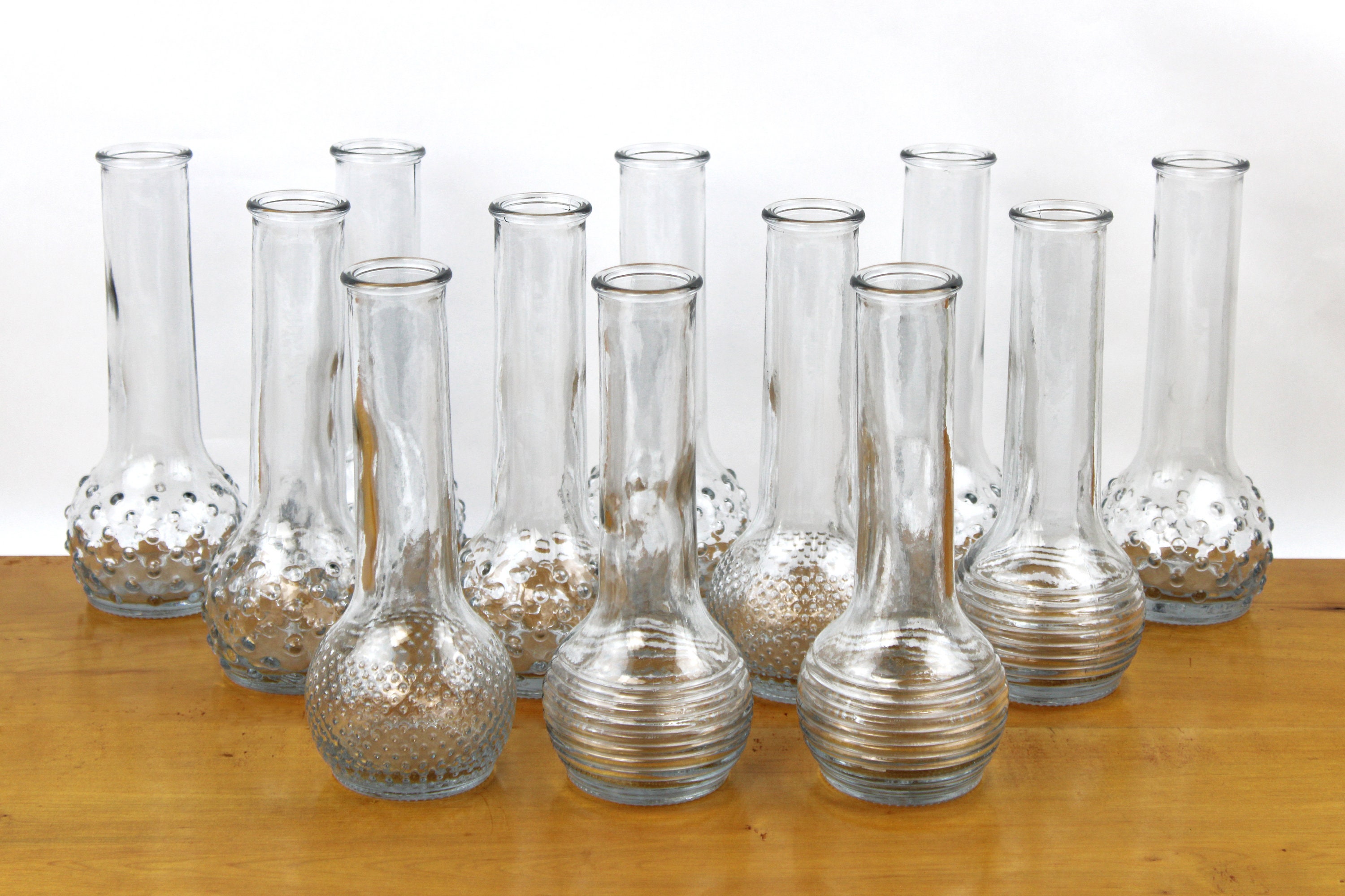 Vintage NEW Clear Glass Hobnob Vase Beehive Vase Dot Vase 8 1/2 Tall ...