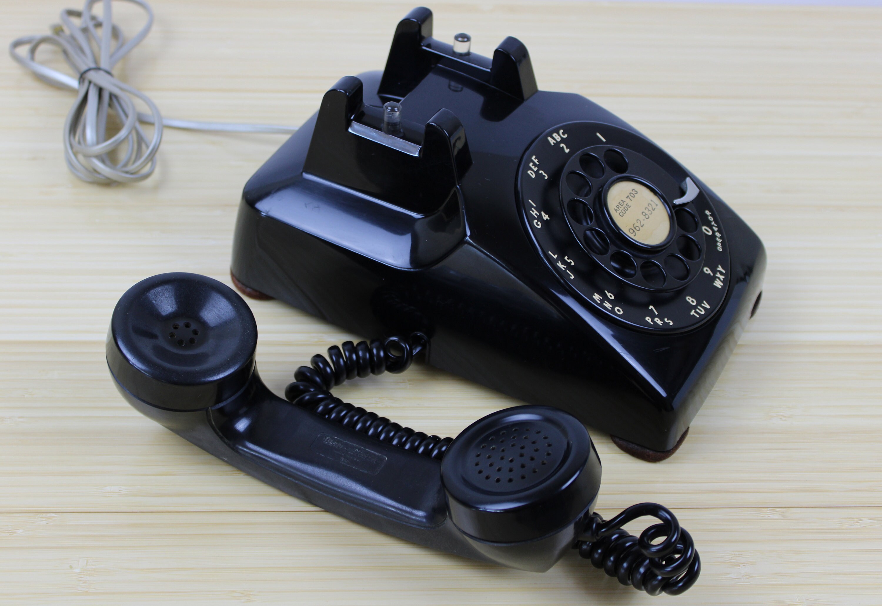 1955 Western Electric Black Rotary Desk Phone Bakelite Handset Model ...
