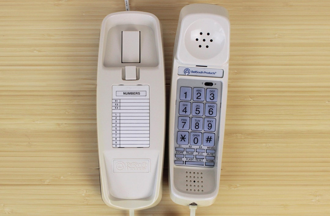 Vintage Bellsouth Trimline Big Button Memory Phone With Retracting Cord ...