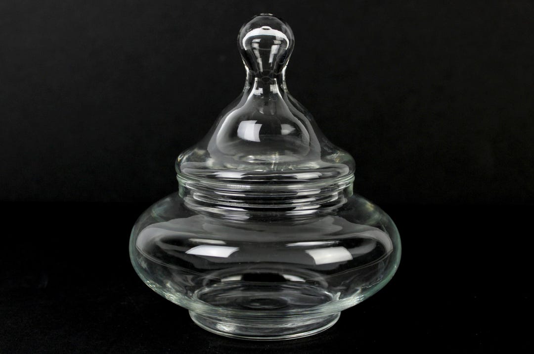 NEW Vintage Teardrop Glass Apothecary Jar Candy Jar Cotton Ball Jar - Etsy