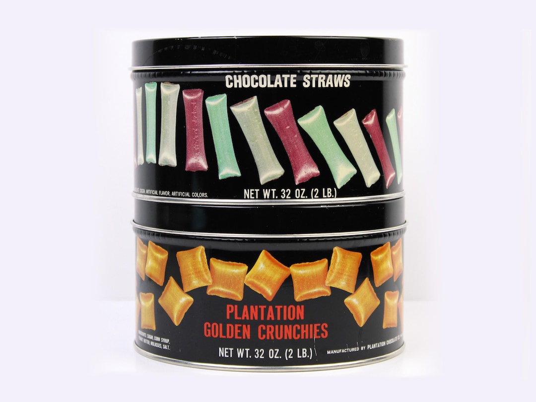 Vintage Plantation Old Fashioned Hard Candy Tin, Chocolate Straws - Etsy