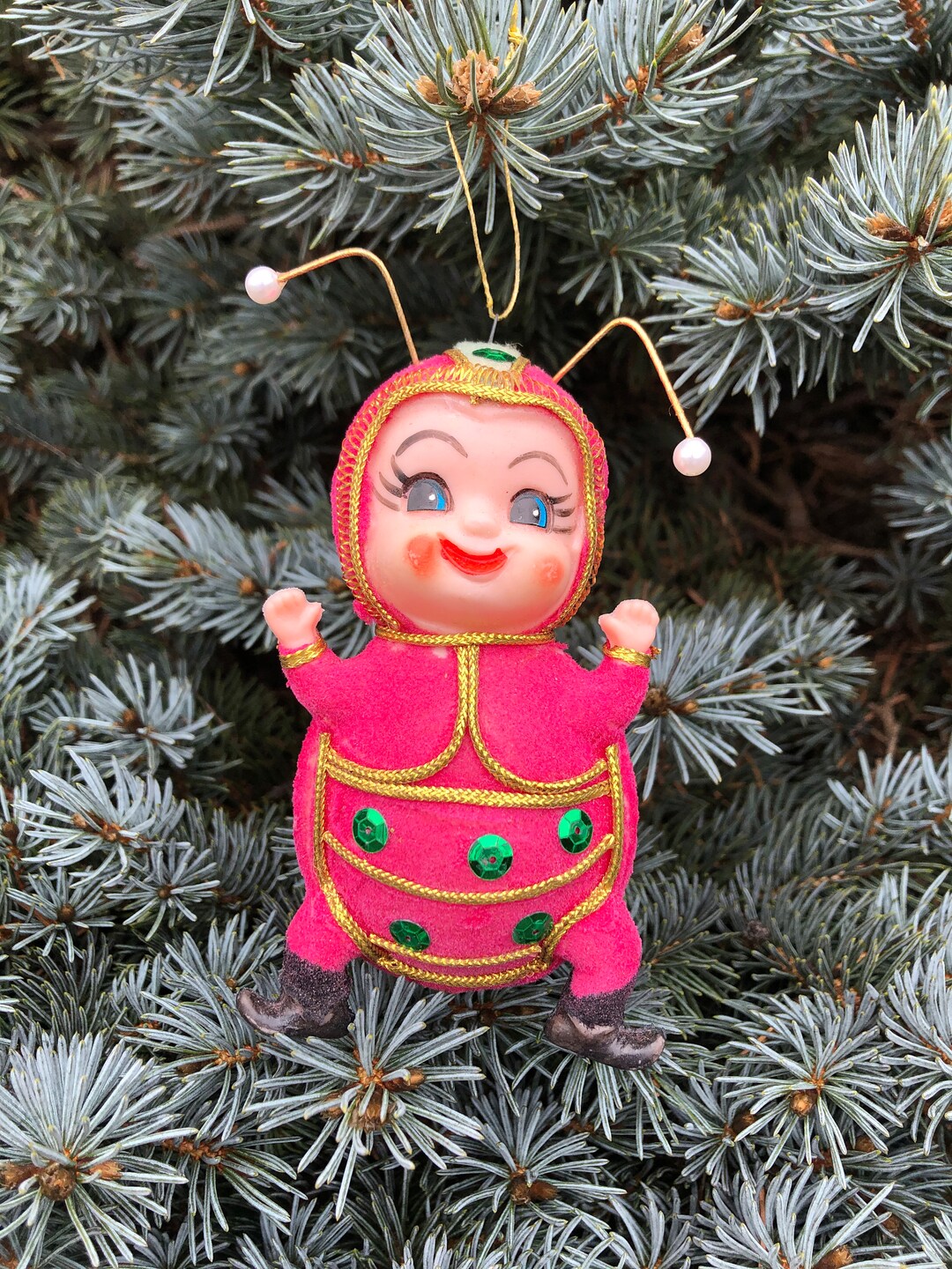 1960's Pixie Ladybug Bug Beetle Insect Christmas Ornament - Etsy