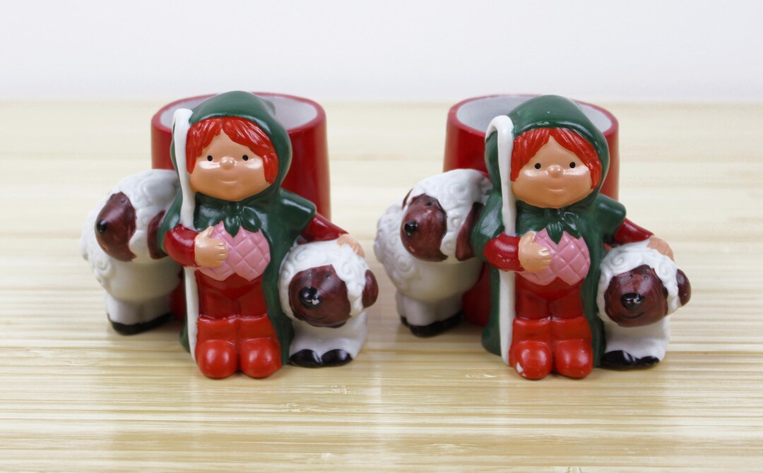 Vintage Elf Votive Candle Holders With Sheep Set of 2 - Etsy